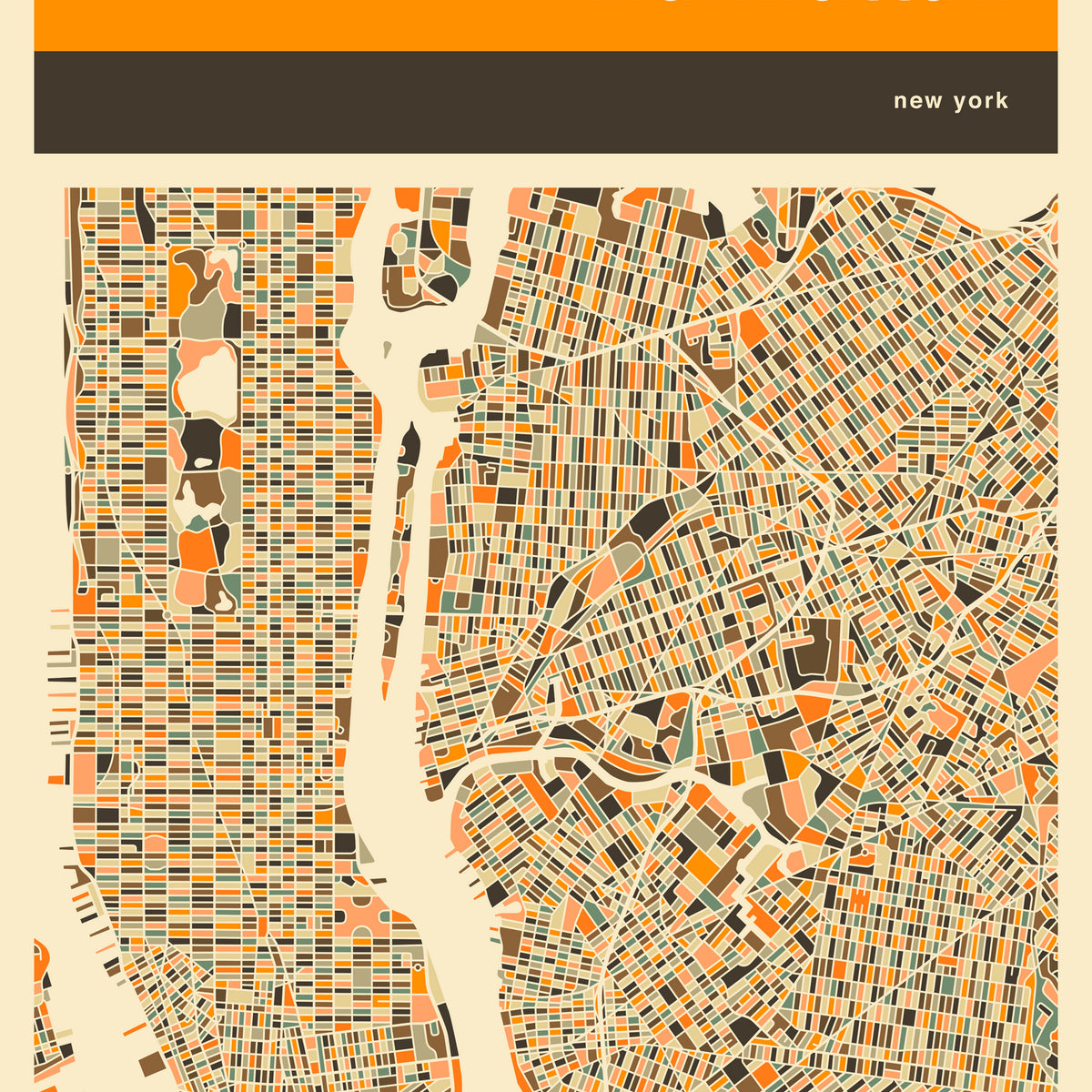 Manhattan Map - Art Print by Jazzberry Blue | GIANT ART