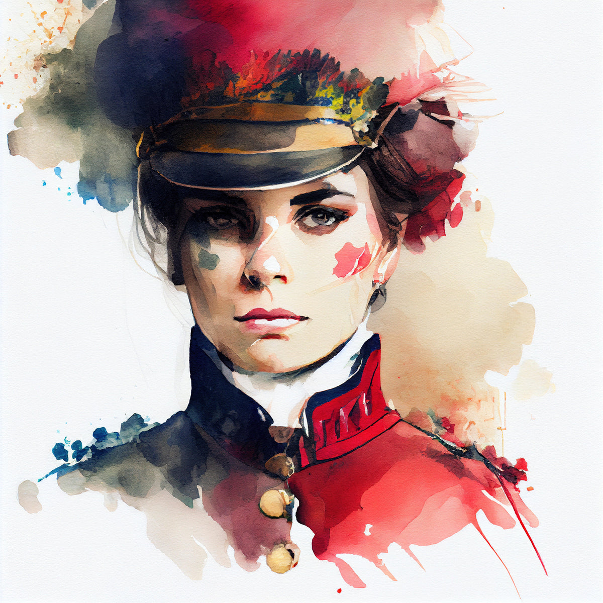 Watercolor Napoleonic Soldier Woman #3 - Art Print by Isabel Cerdá ...