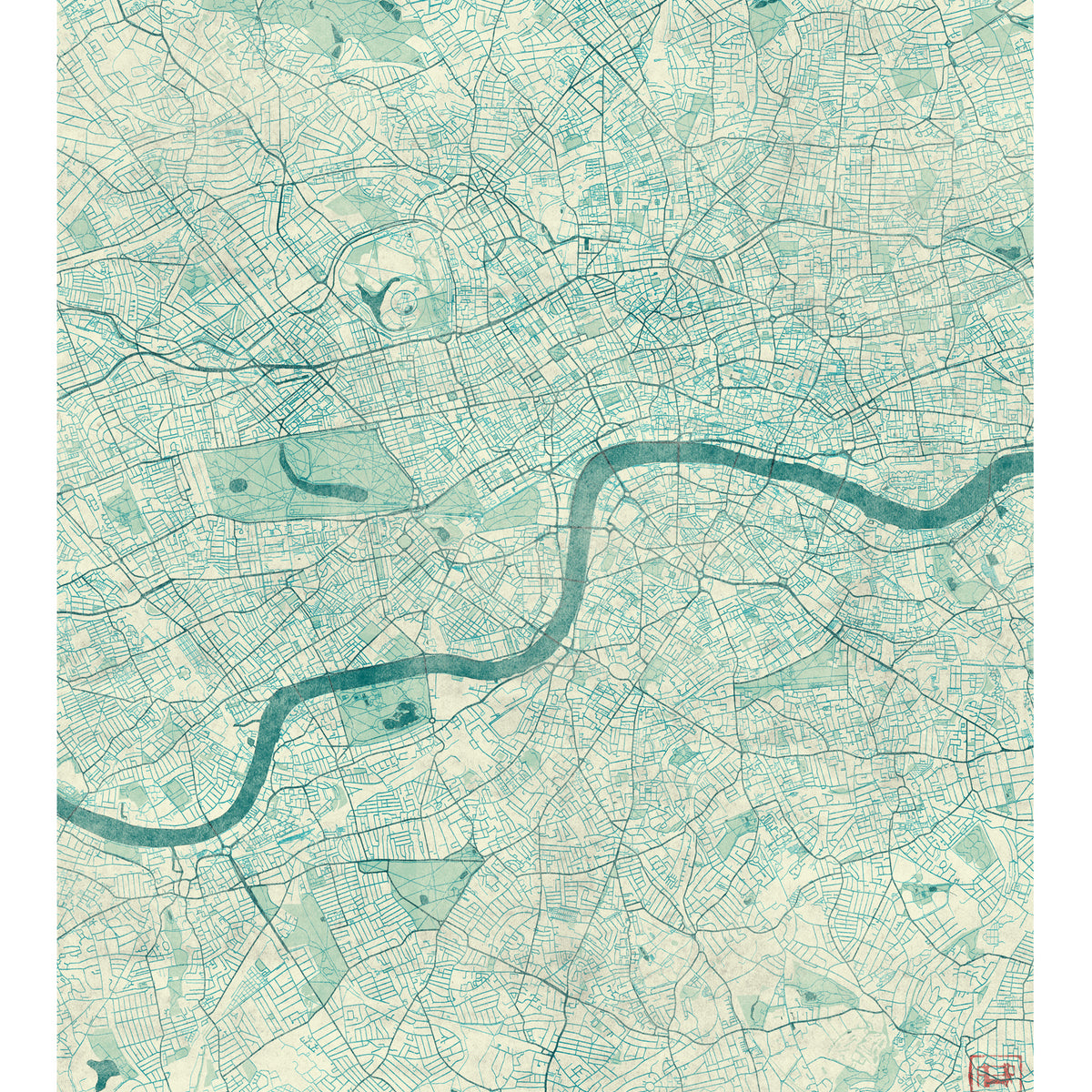 London Map Blue - Art Print by Hubert Roguski | GIANT ART